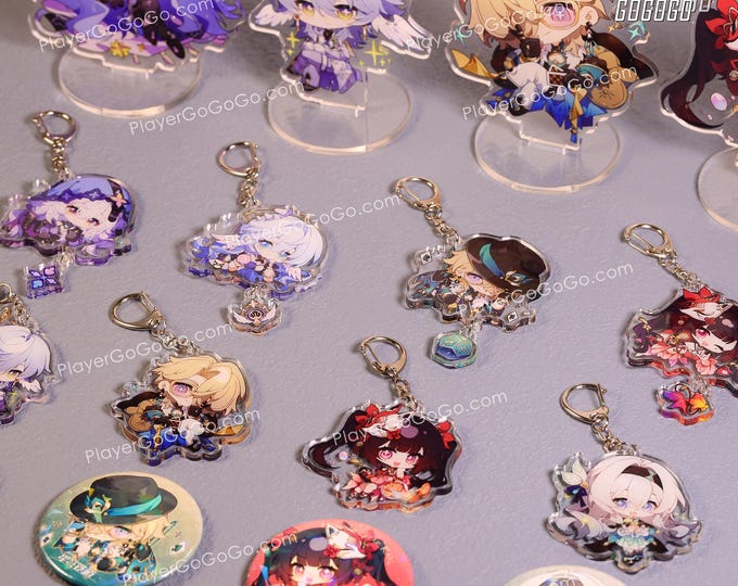 Chibi Honkai: Star Rail Standee, Charm & Badge Aventurine, Firefly ...