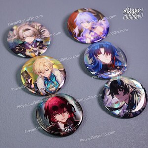 Honkai: Star Rail Holographic Badge of All Characters 75mm, HSR Figures ...