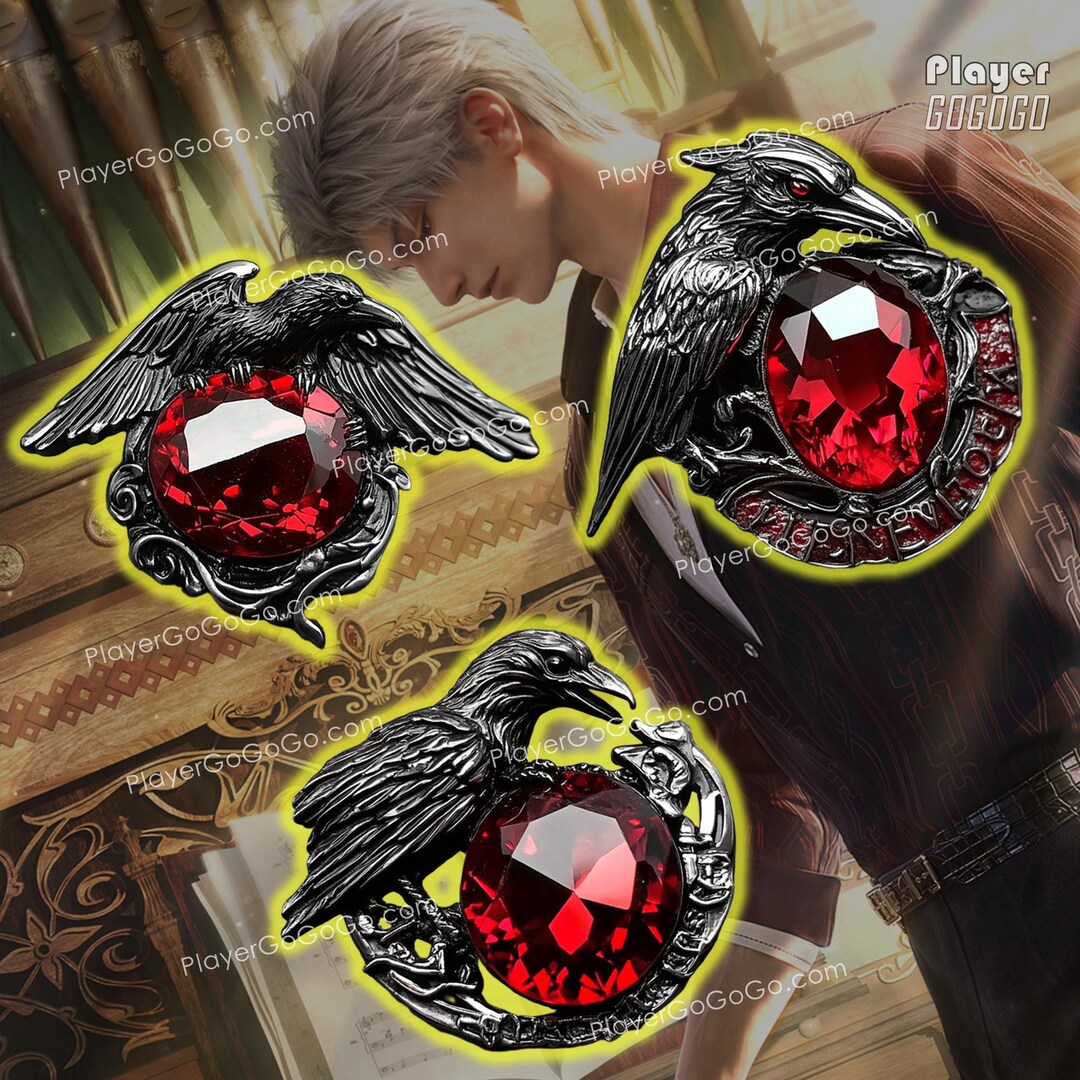 Crystal Made Love and Deepspace Sylus Crow Pin, Sylus Jewelry 秦徹 戀與深空 ...