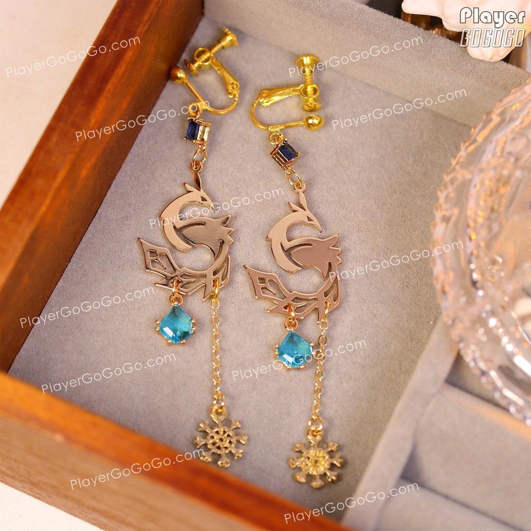 Genshin Impact Kaeya Pavo Ocellus Earrings, Genshin Constellation ...