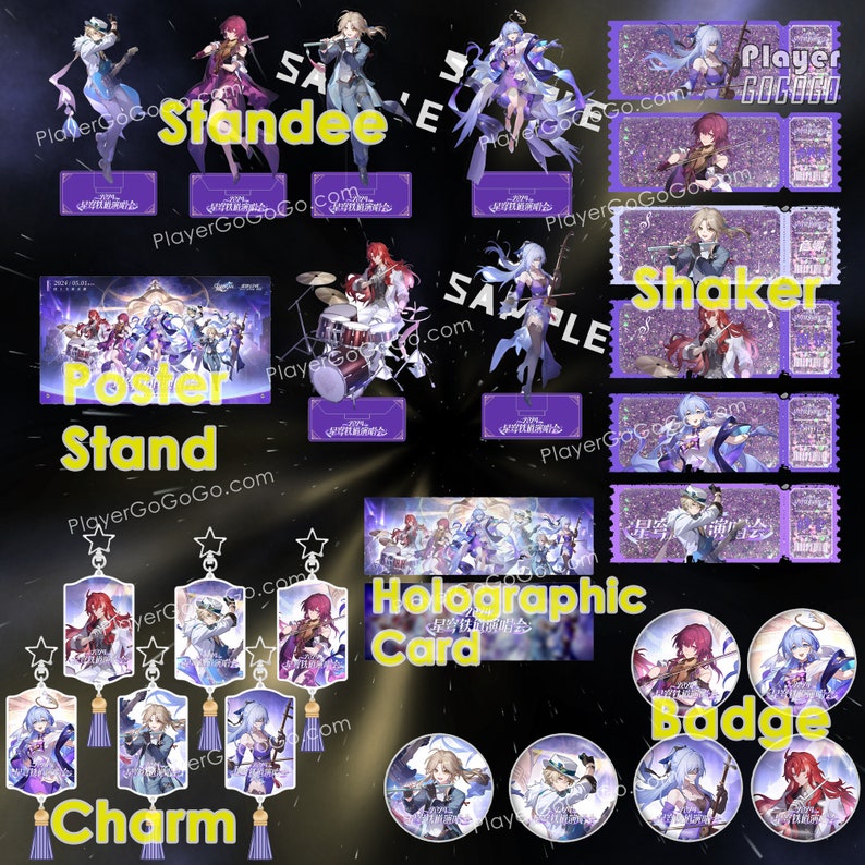 Honkai: Star Rail Concert 2024 Art Print Set - Standee, Charm, Shaker ...