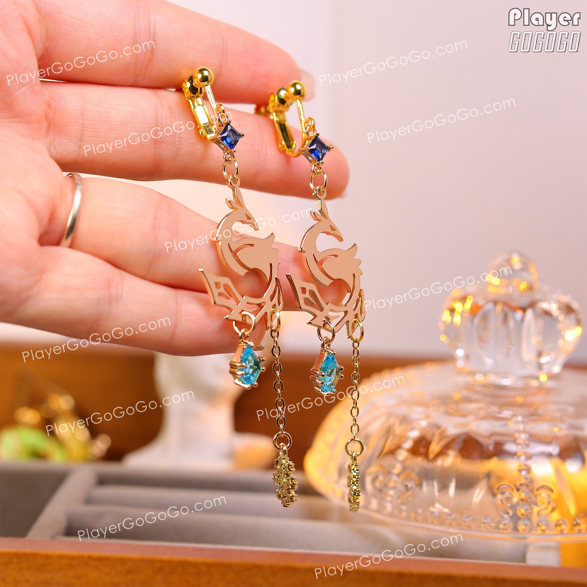Genshin Impact Kaeya Pavo Ocellus Earrings, Genshin Constellation ...