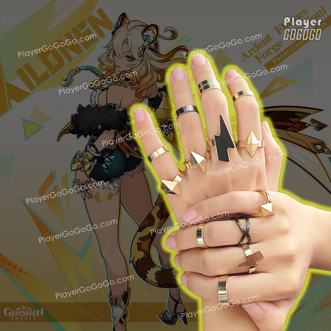 Genshin Impact Xilonen Ring Set of 14 for Cosplay and Daily Wear ...