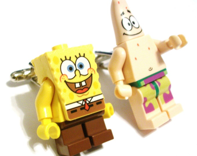 LIMITED spongebob and Patrick LEGO Silver Cufflinks FREE GIFT BAG - Etsy