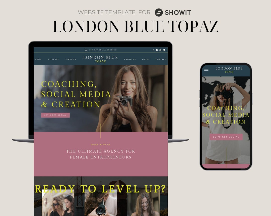 Showit Website Template for Social Media Managers | Showit Template | Bold Website Template ...