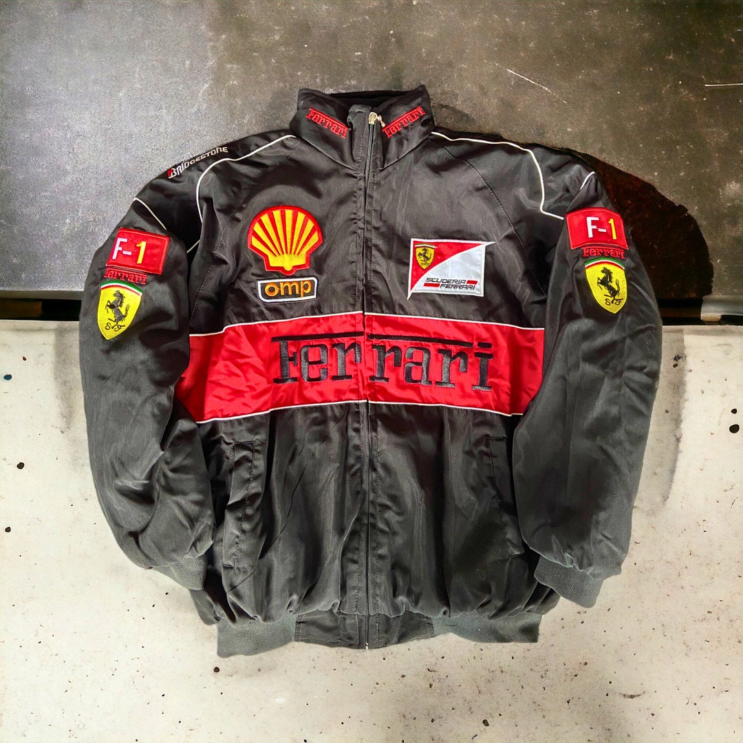 F1 Ferrarii Jacket Racing Embroidered Jacket Formula 1 Vintage, Vintage ...