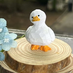 Lovely Little Wood Duck Table Ornament Figurine Art Small Animals Decor ...