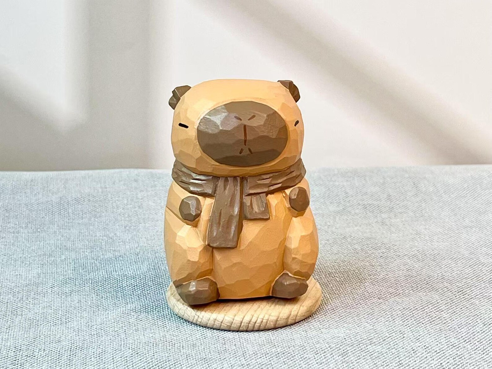 Cute Capybara Home Decor Sculpture Ornament, Handmade Wooden Capybara ...