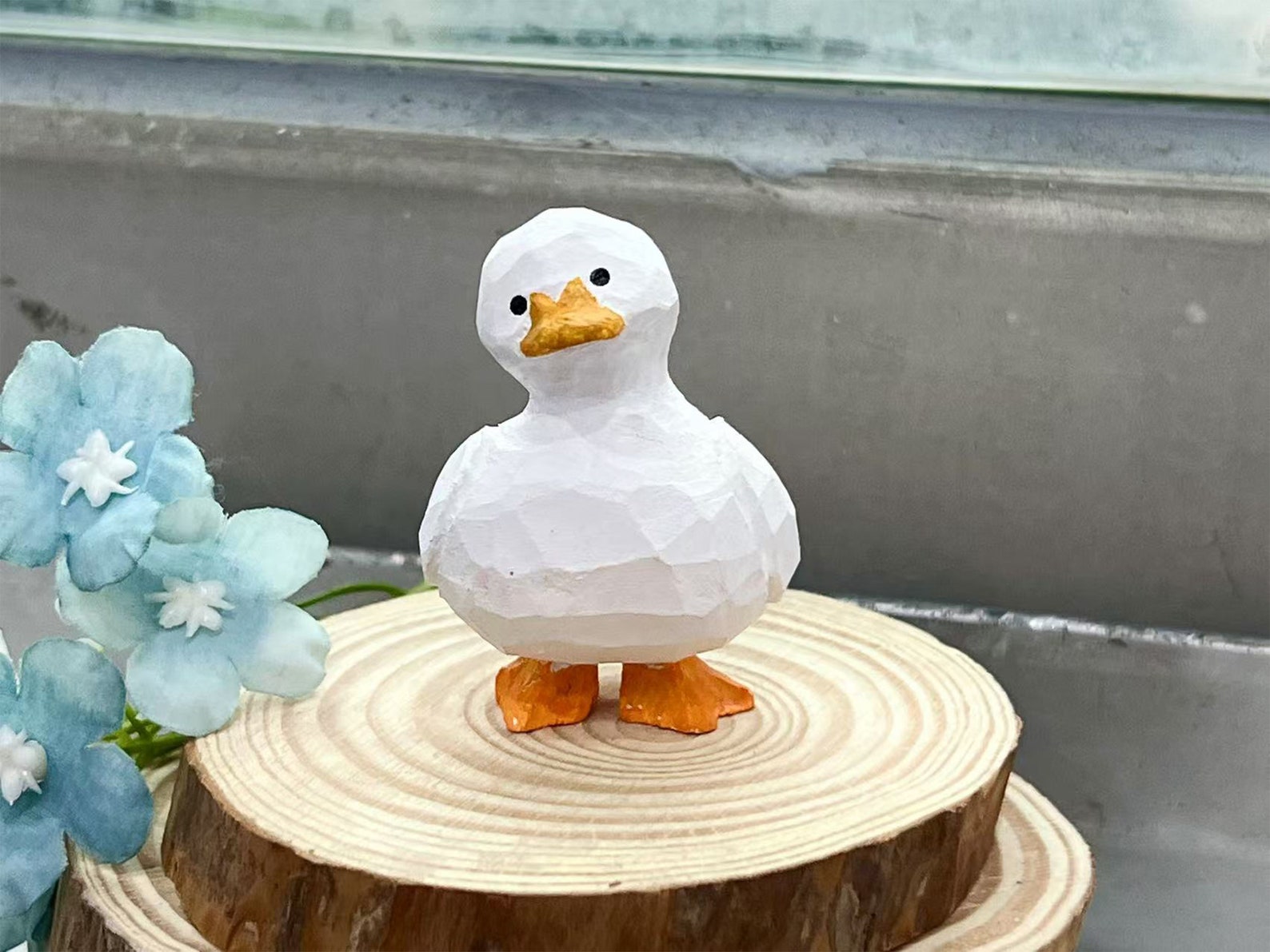 Lovely Little Wood Duck Table Ornament Figurine Art Small Animals Decor ...