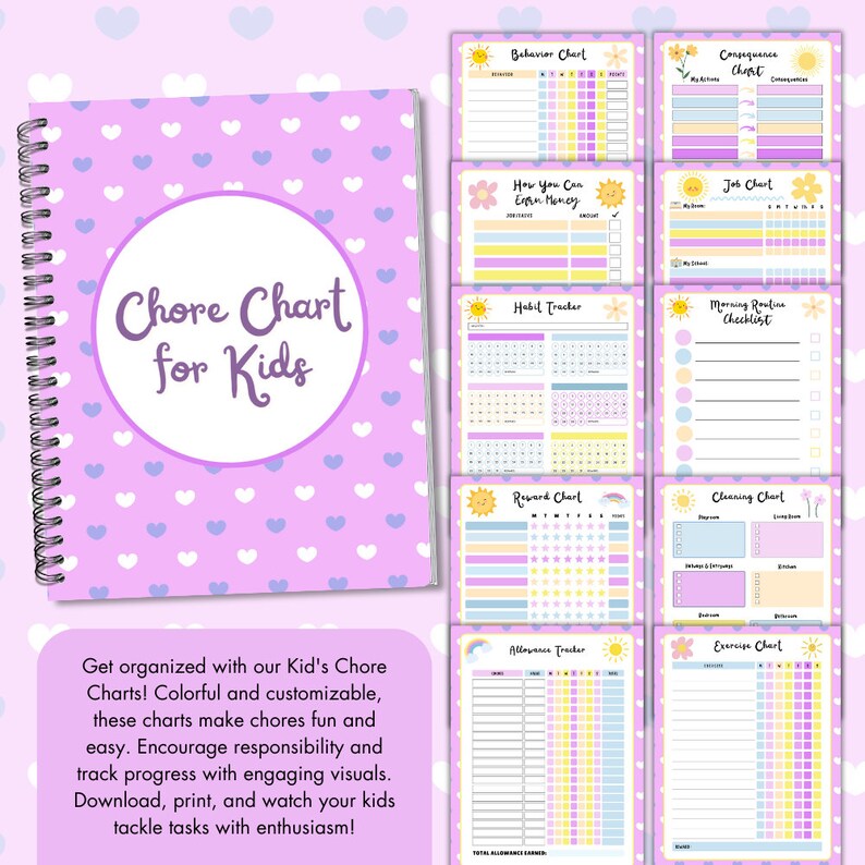 Kids Chore Chart - Purple - Etsy