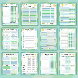 Kids Chore Chart - Green - Etsy