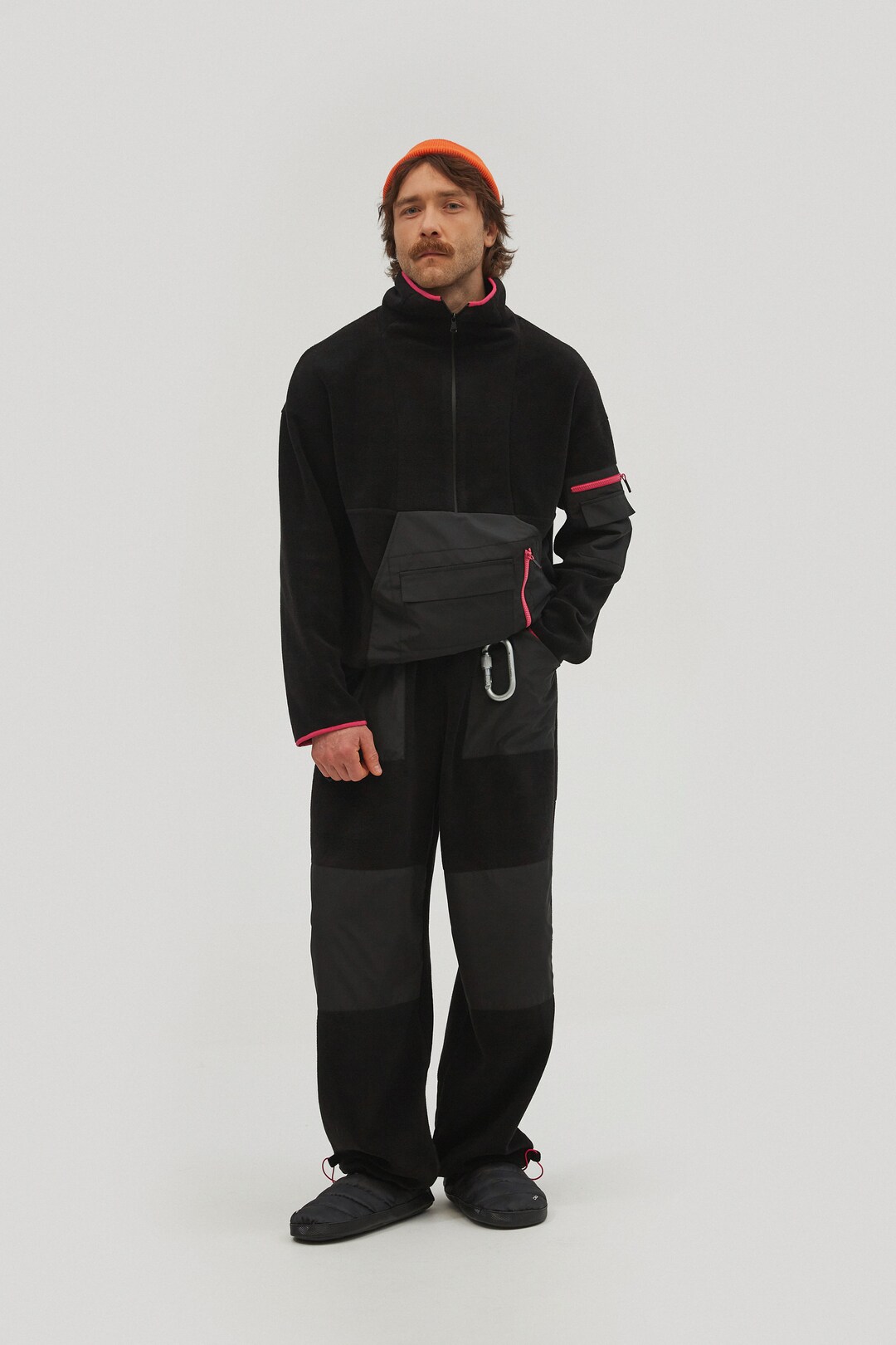 Black Fleece Tracksuit for Men: Hiking, Camping, Skiing - Etsy