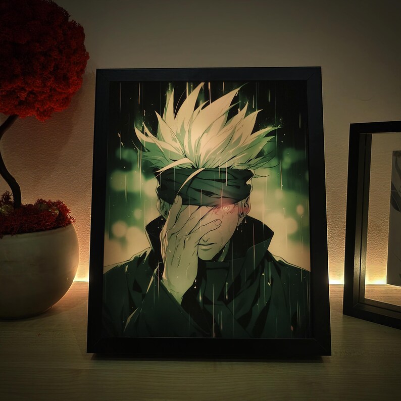 Gojo Satoru Light Anime Box / RGB LED Frame / Anime Led Lights, Wall ...