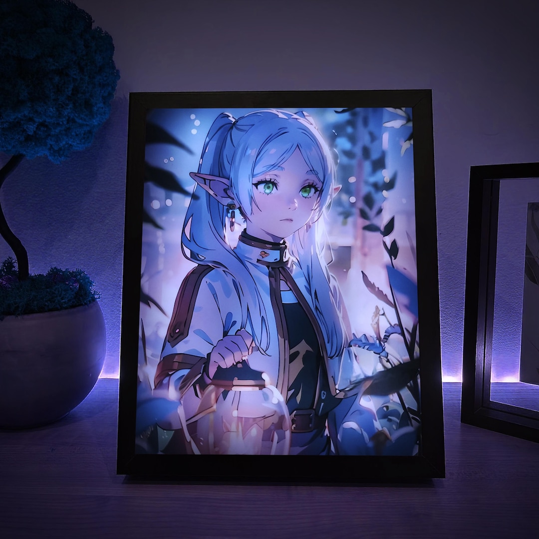 Friren Anime Light Box / LED Frame RGB / Anime Wall Art, Home Decor ...