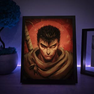 Berserk LED Light Box / LED Art, Home Decor, Wall Art, Anime Night Lamp ...