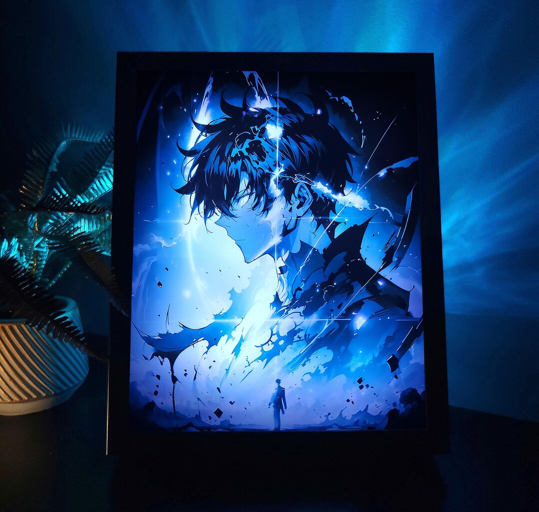 Solo Leveling / LED Frame RGB / Sungjinwoo LED Art Anime, Light Box ...