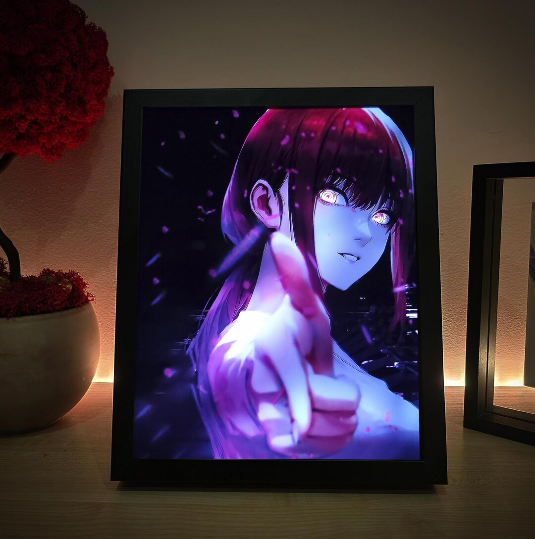 Makima / RGB Light Box / Chainsawman Anime Led Art, Night Lamp, Home ...