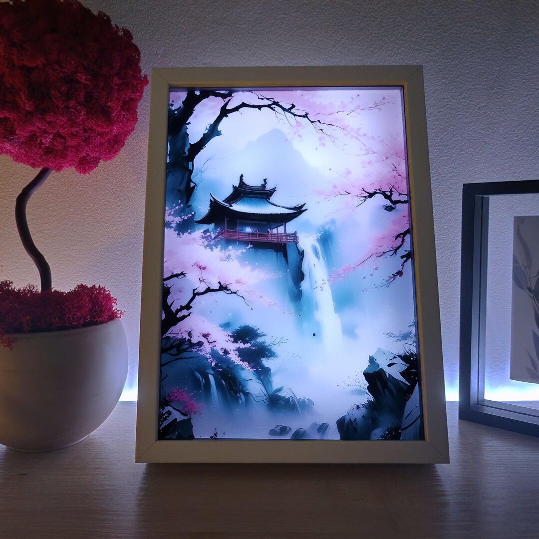 Japanese LED Art / RGB Light Box / Japanese Wall Art, Night Lamp, Led ...