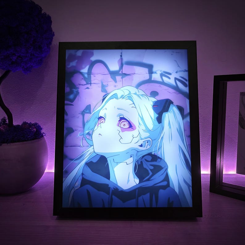 Rebecca Edgerunners / RGB LED Frame / Cyberpunk Light Box, Anime Led ...