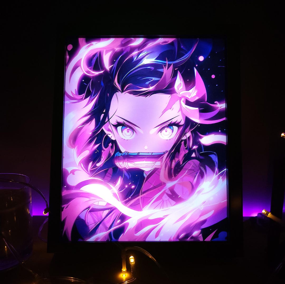 Nezuko / Anime Light Box / Demon Slayer Led Art, Night Lamps - Etsy