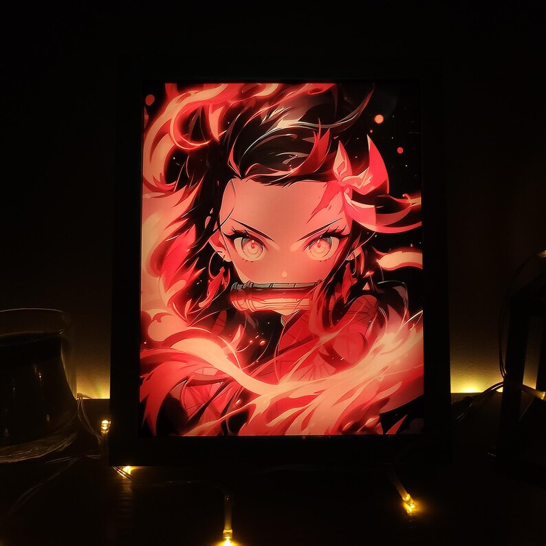Nezuko / Anime Light Box / Demon Slayer Led Art, Night Lamps - Etsy