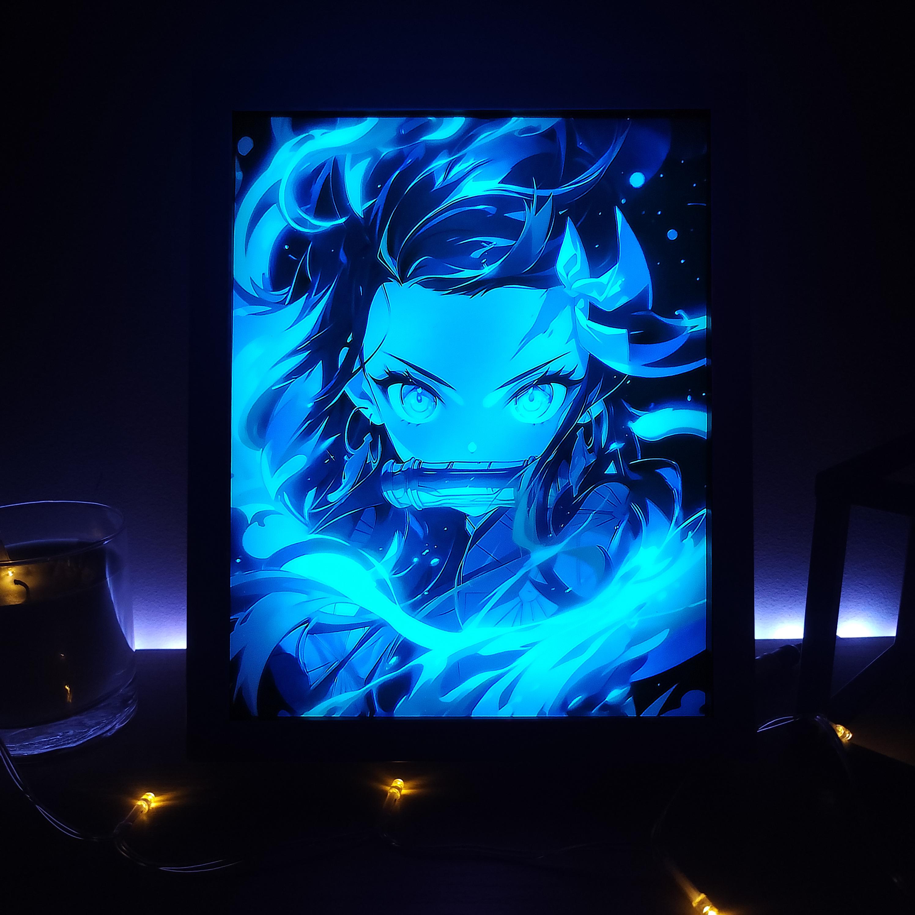 Nezuko / Anime Light Box / Demon Slayer Led Art, Night Lamps - Etsy