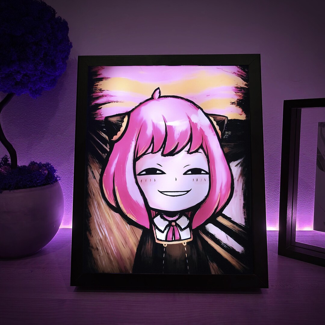 Anya Forger Lightbox / LED Frame RGB / Anime LED Art, Home Decor, Night ...