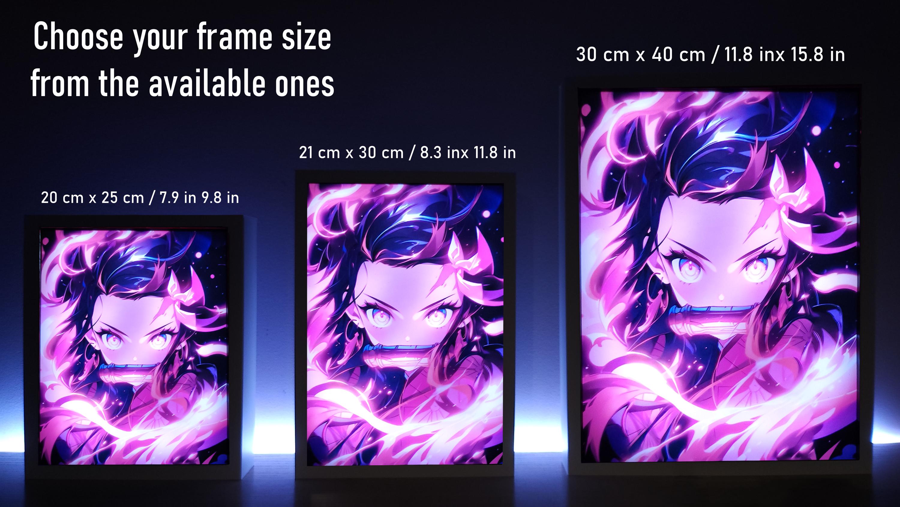 Nezuko / Anime Light Box / Demon Slayer Led Art, Night Lamps - Etsy