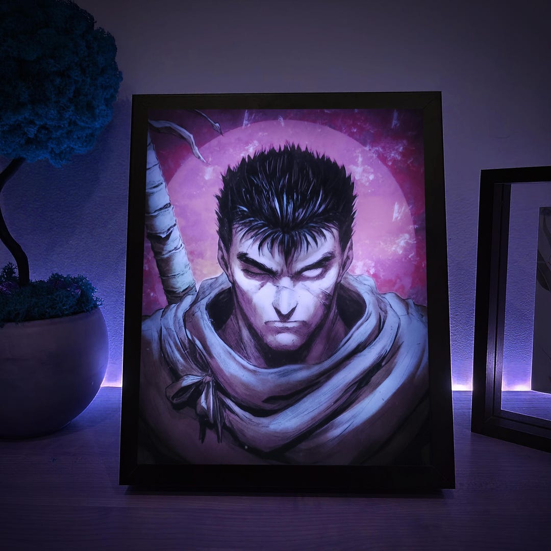 Berserk LED Light Box / LED Art, Home Decor, Wall Art, Anime Night Lamp ...