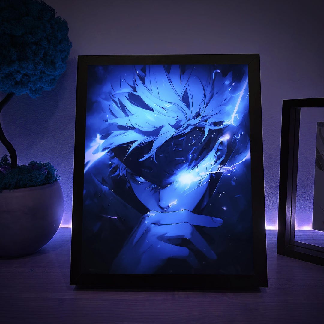 Gojo Satoru Light Box RGB / Gojo JJK / Gojo Led Art, Anime Light Box ...