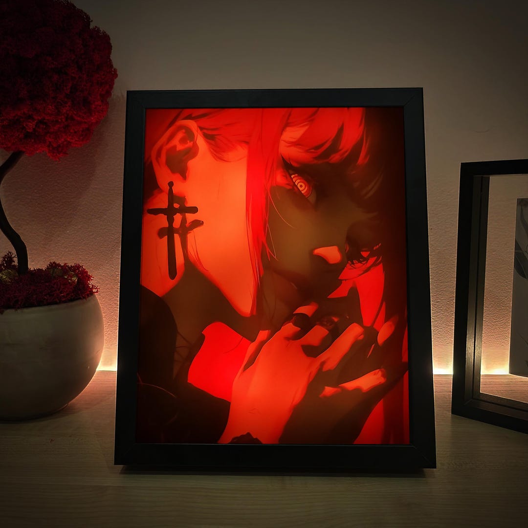 Makima Light Box / LED Frame RGB / LED Art Anime, Neon Led Lights ...