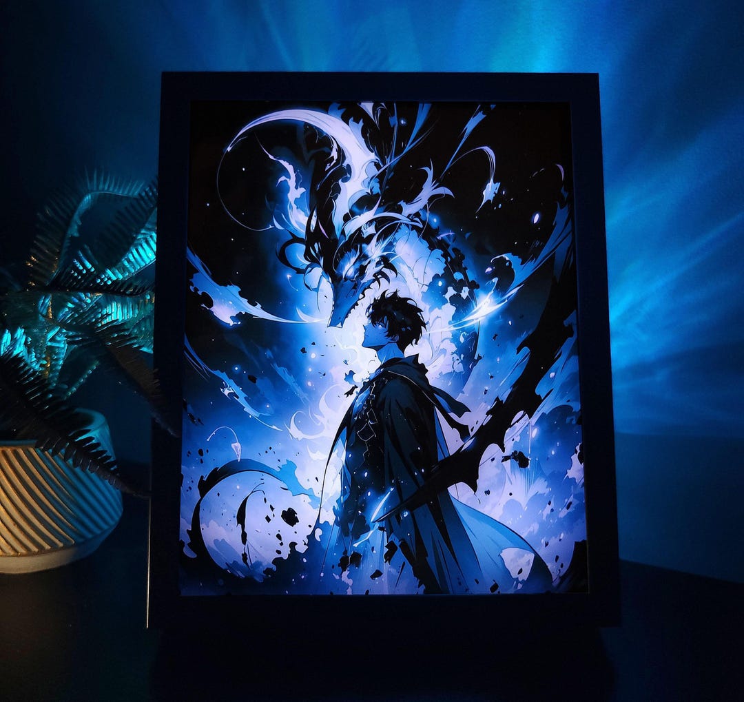 Solo Leveling Handmade LED Frame / Anime Light Box, Fan Art, Night Lamp ...