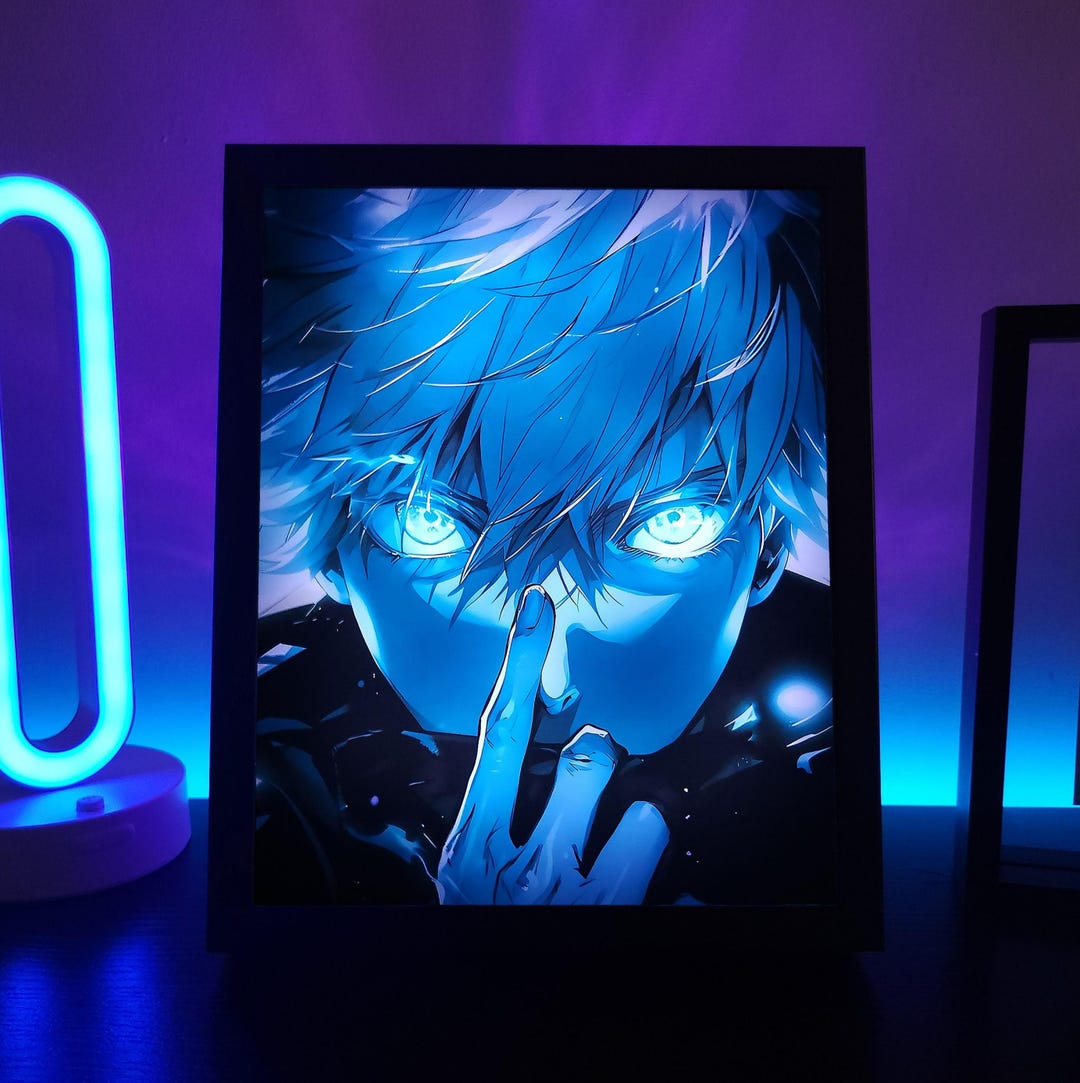 Gojo Satoru / LED Art, Anime Light Box, Led Lights, Wall Art, Night ...
