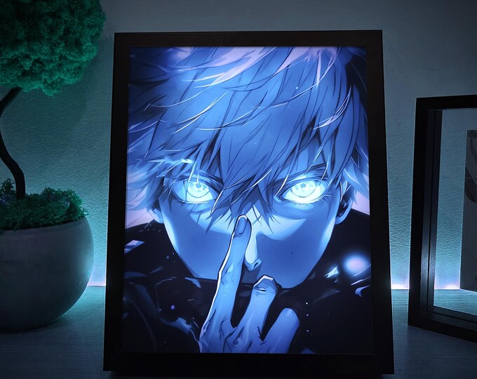 LED Frame Jujutsu Kaisen Light-up Painting, Wall Art Light, Wooden ...