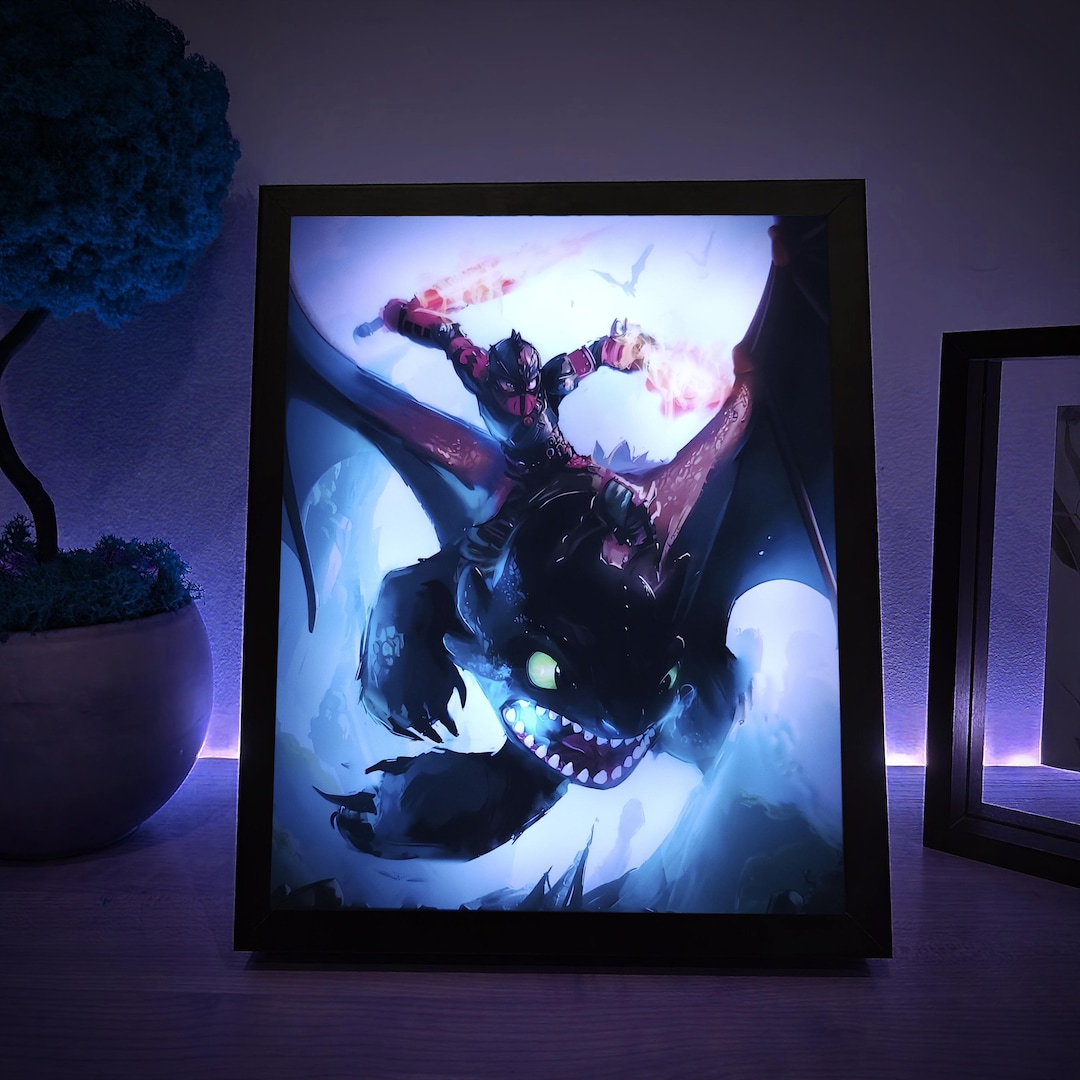 LED Frame RGB / Dragon Lightbox, Night Lamp, Wall Art, Home Decor - Etsy