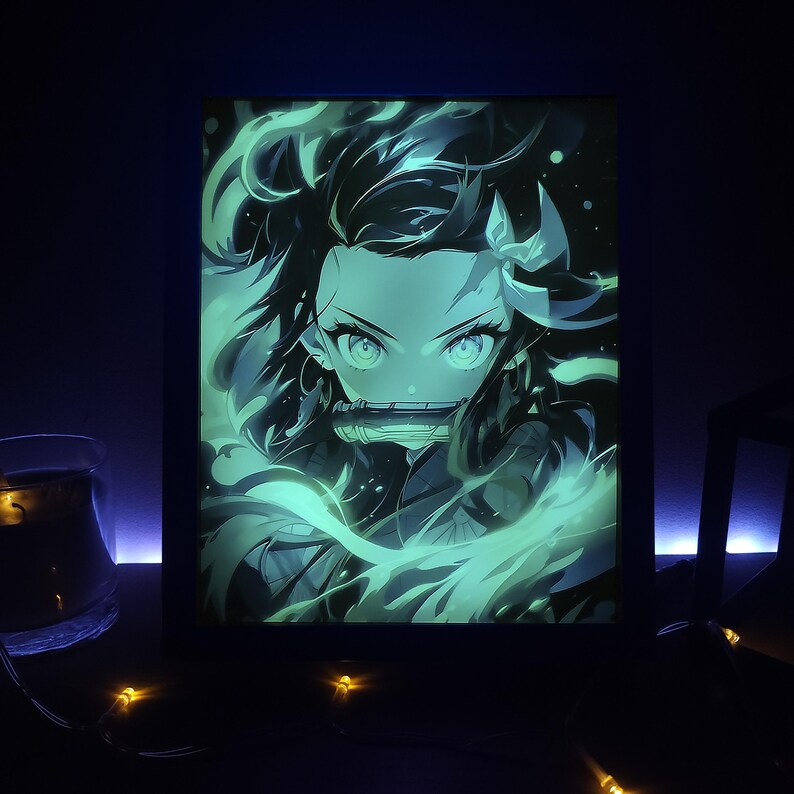 Nezuko / Anime Light Box / Demon Slayer Led Art, Night Lamps - Etsy