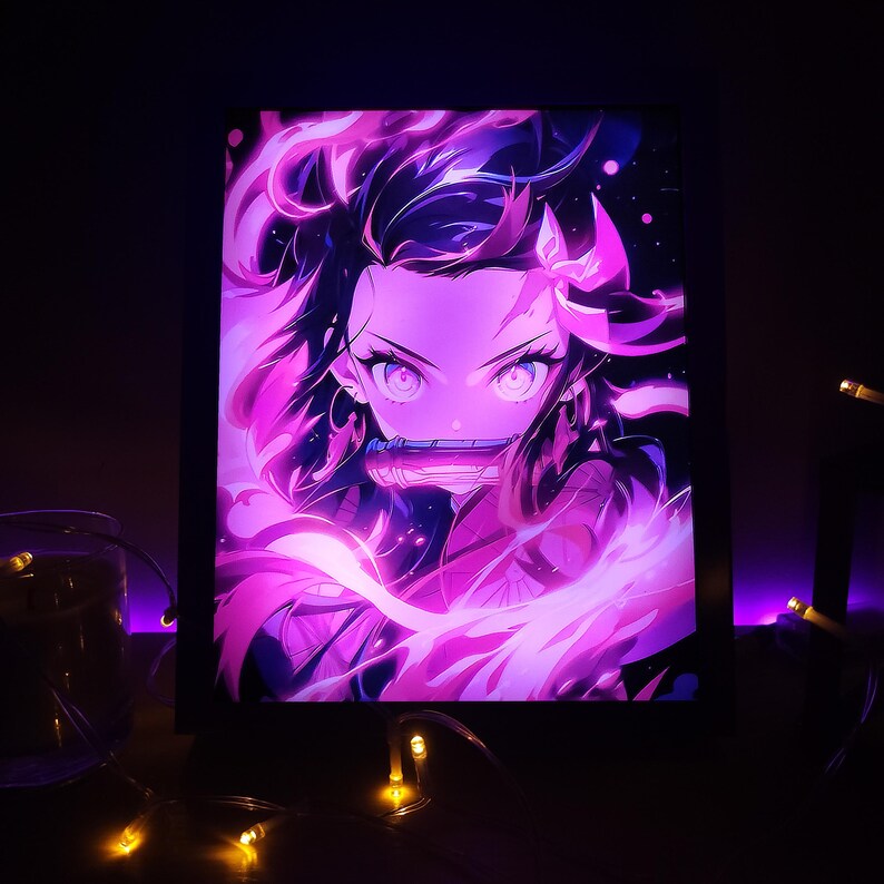 Nezuko / Anime Light Box / Demon Slayer Led Art, Night Lamps - Etsy