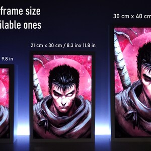 Berserk LED Light Box / LED Art, Home Decor, Wall Art, Anime Night Lamp ...
