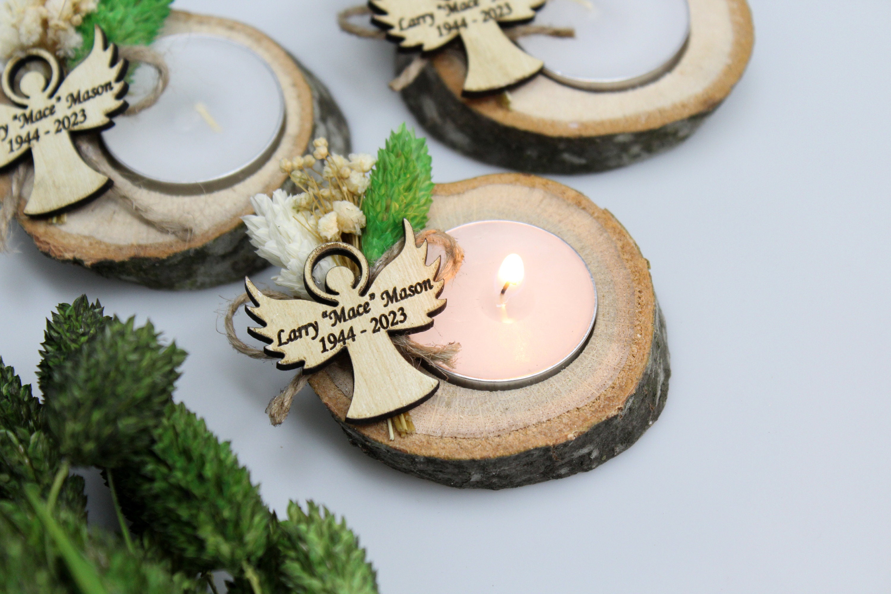 50 PCS Personalized Funeral Favors Candles With Tag Celebration of Life ...