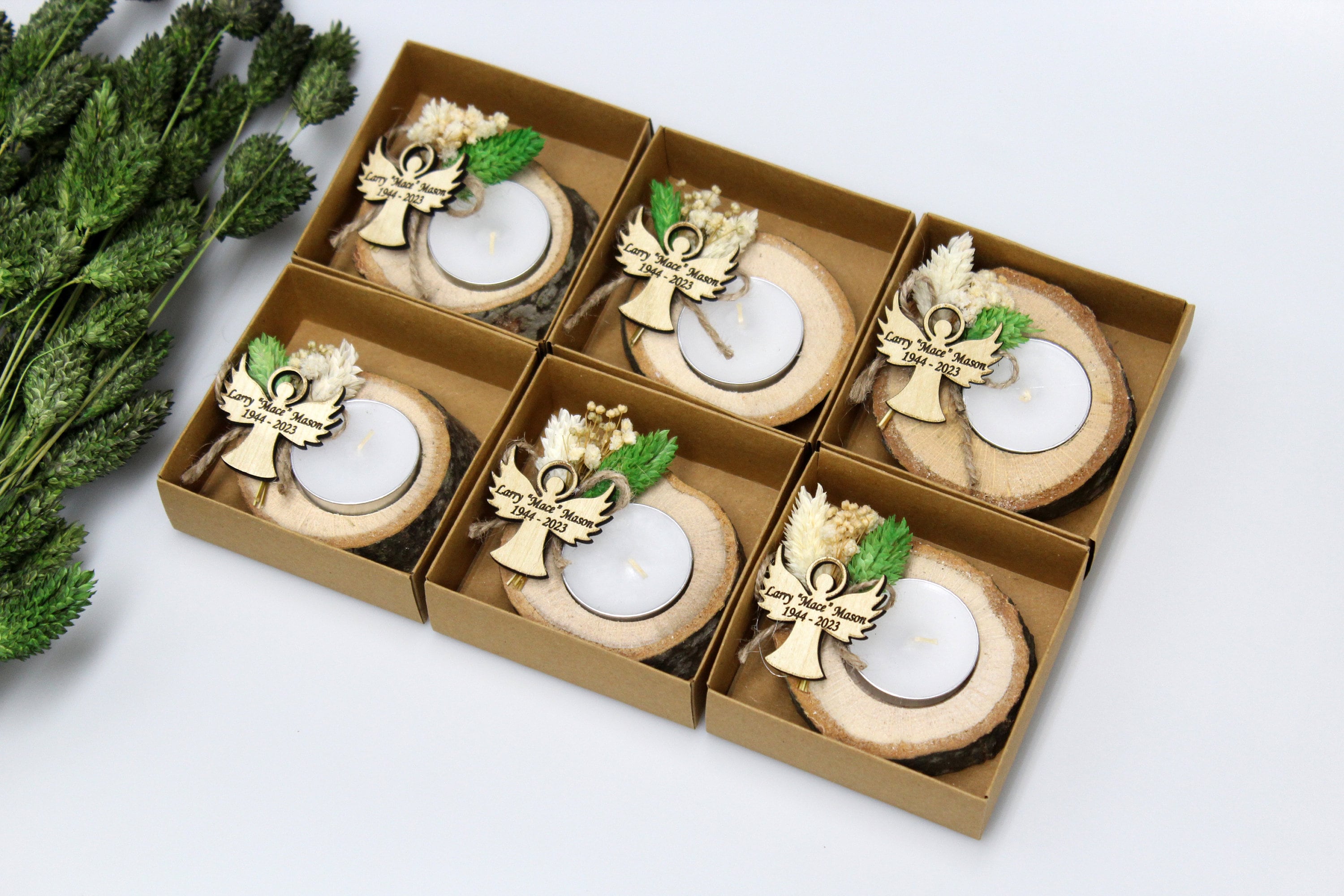 50 PCS Personalized Funeral Favors Candles With Tag Celebration of Life ...