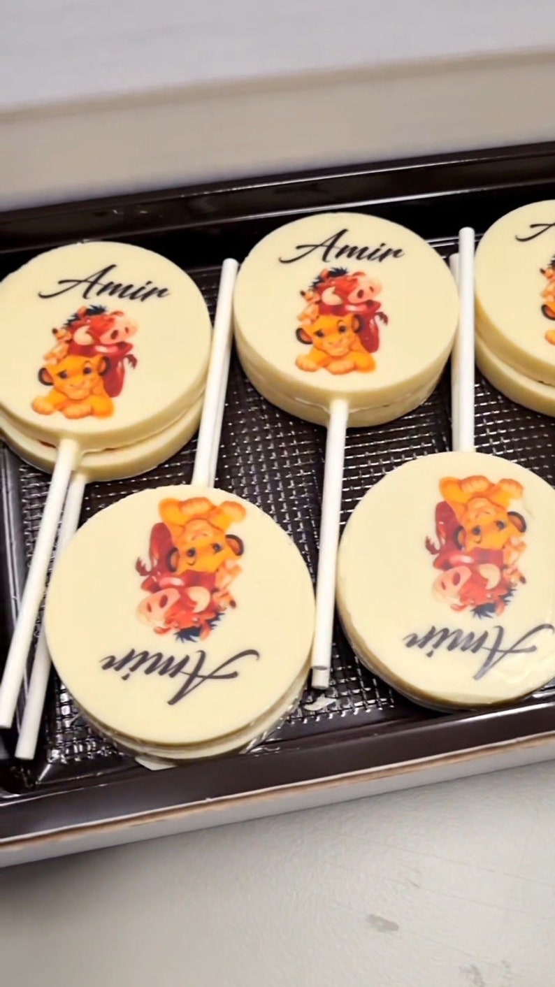 White Chocolate and Puffed Rice Lollipops Personalized With Your Choice ...