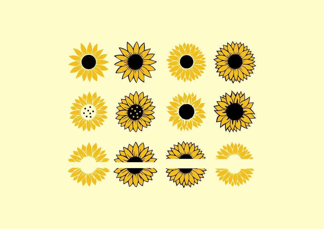 Sunflower Bundle Svg, Sunflower Png, Sunflower for Text Svg, Sunflowers ...