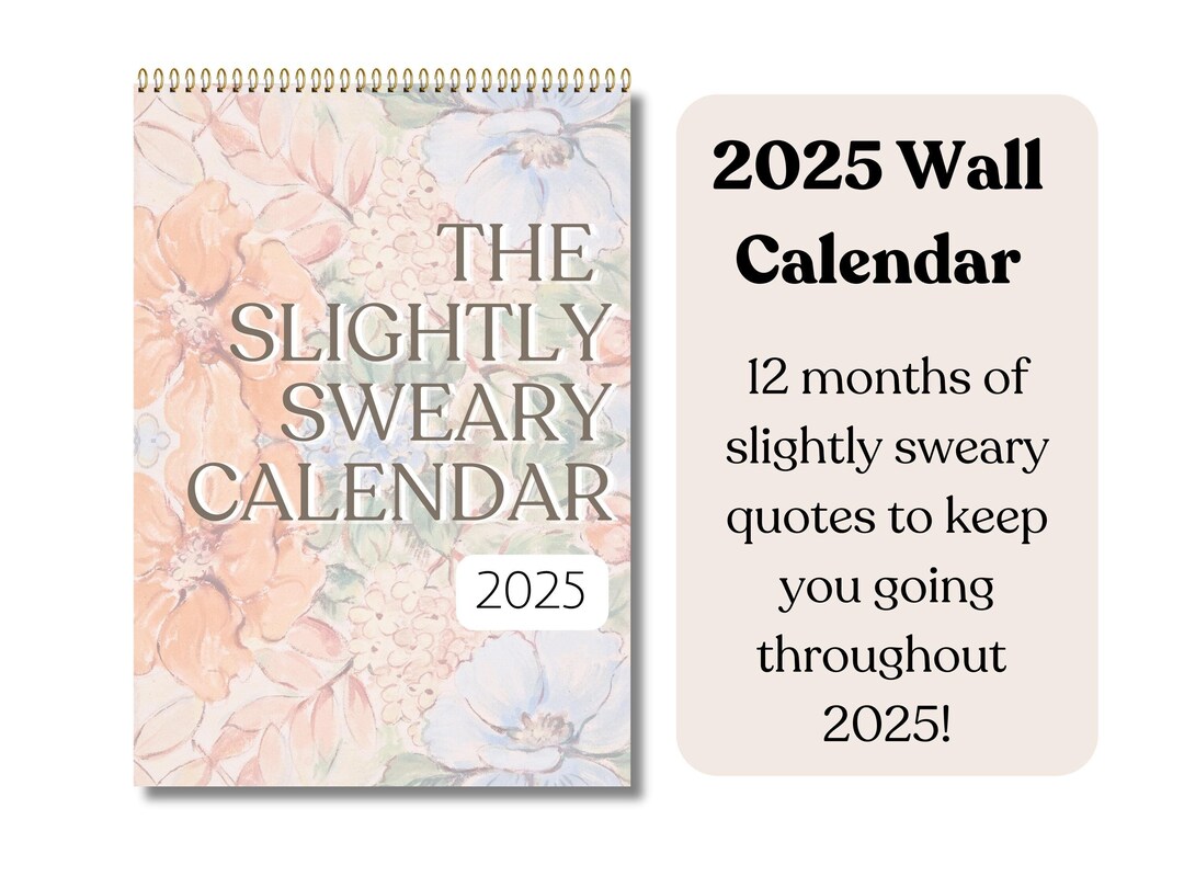Buy 2025 Swearing Calendar, 2025 A4 Wall Calendar, Funny Calendar 2025 ...