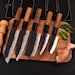 Premium 5-piece Hand Forged San Mai Chef Knife Set With Wooden Sheaths AUS-10 Damascus Steel and ...