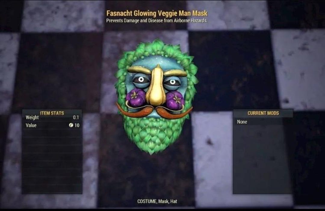 Fasnacht Glowing Veggie Man Mask - Xbox/playstation - Etsy