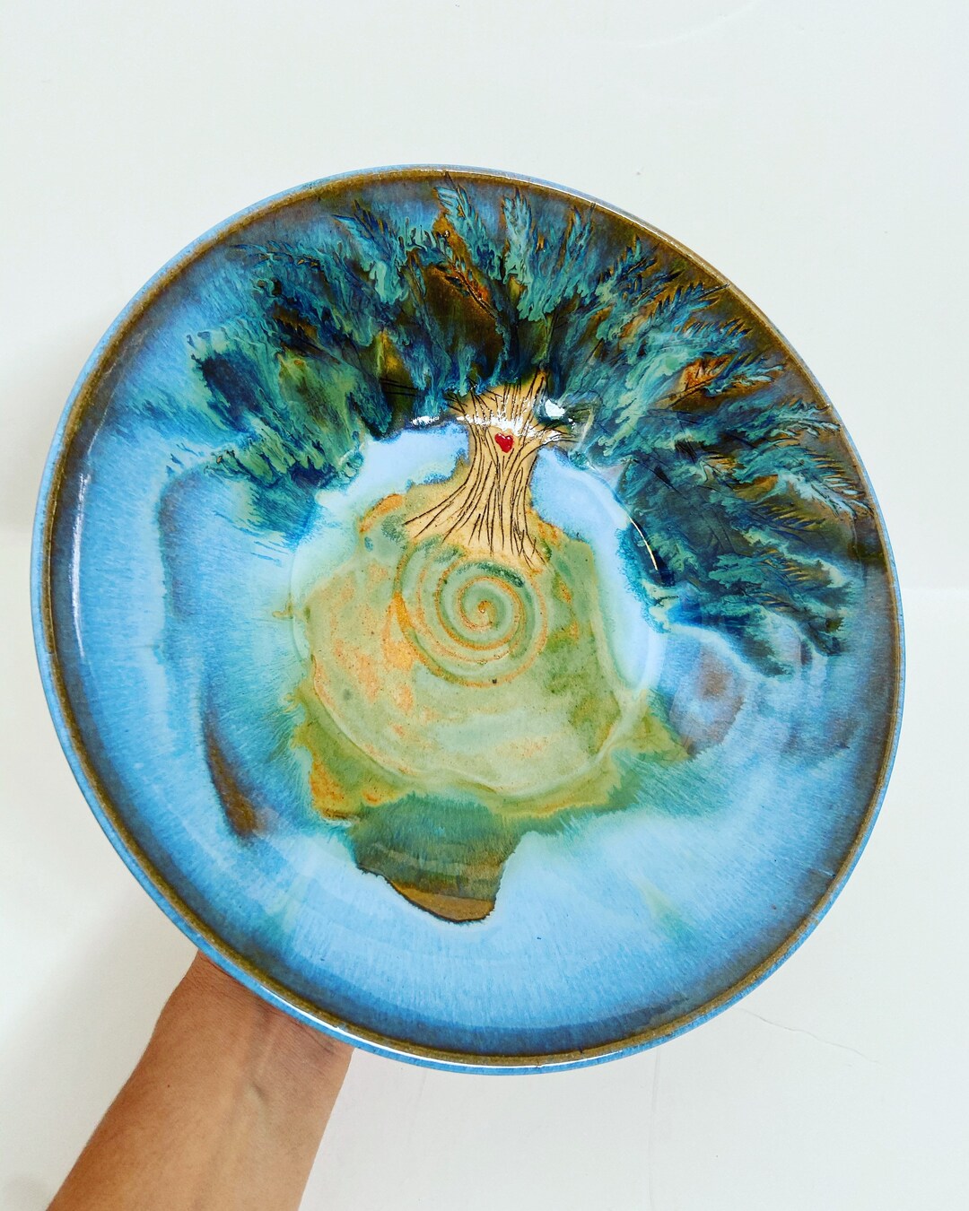 Tree of Life Wheel Thrown Hand Drawn Large Bowl - Etsy