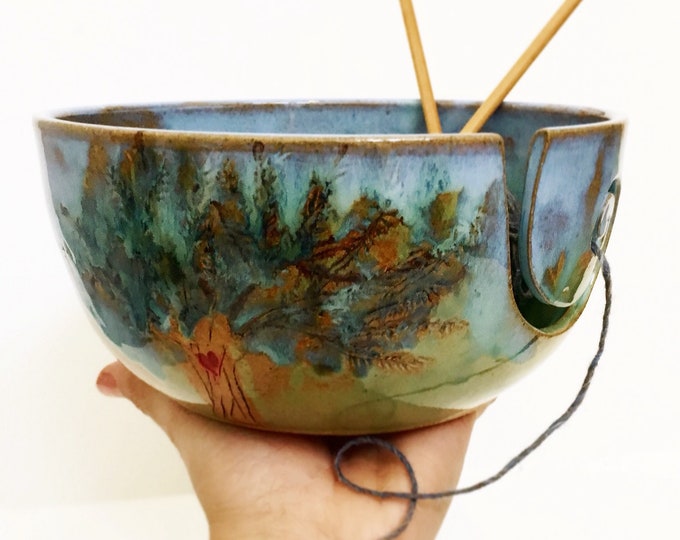 Tree of Life Wheel Thrown Hand Drawn Yarn Bowl Made to - Etsy
