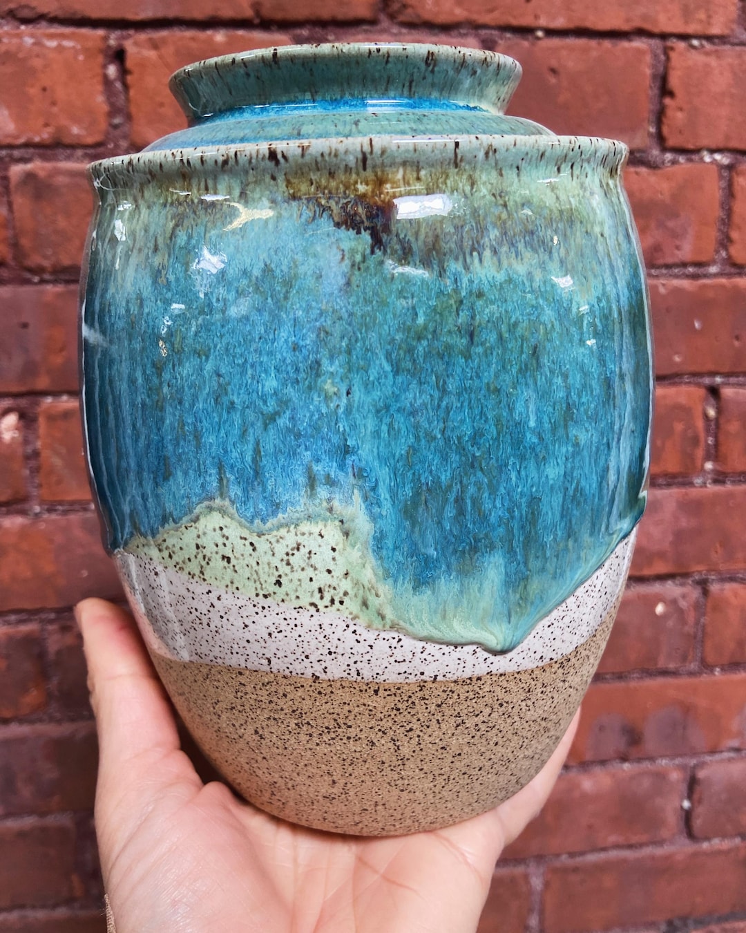 Handmade Ceramic Urn for Ashes - “rustic Beach” Cremation Urn - Wider ...