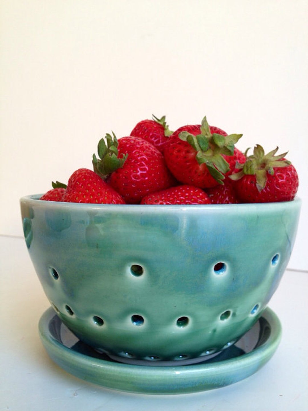 Forest Green Fruit/ Berry Bowl - Colander - Medium Size - MADE TO ORDER ...