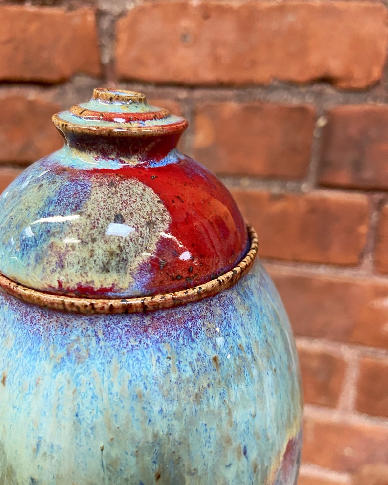 Handmade Ceramic Urn for Ashes rustic Burgundy Cremation - Etsy